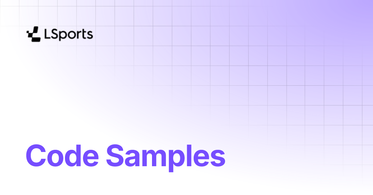 Code Samples | ENGAGE | LSports